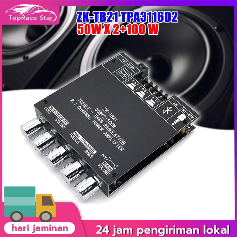 Jual ZK-TB21/ZK-MT21 Papan Power Amplifier Subwoofer 2.1 Channel Penguat Saluran Bluetooth 50W X ...