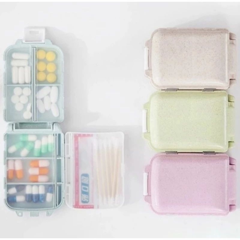 Jual Kotak Obat Lipat 8 Sekat/Tempat penyimpanan obat pil tablet ...