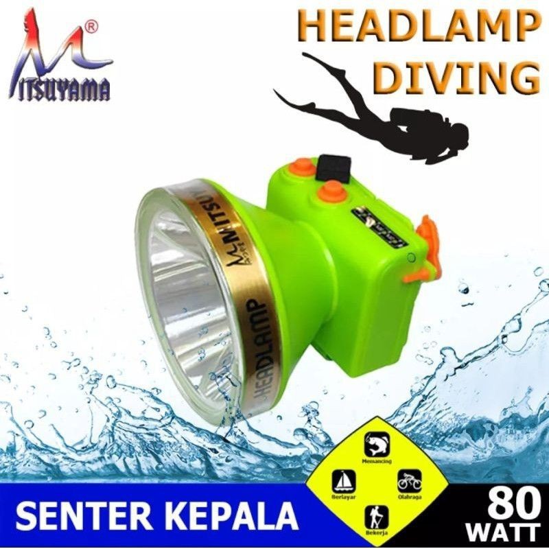 Jual Senter Kepala Diving Senter Mitsuyama 80 Watt MS-216 Senter LED ...