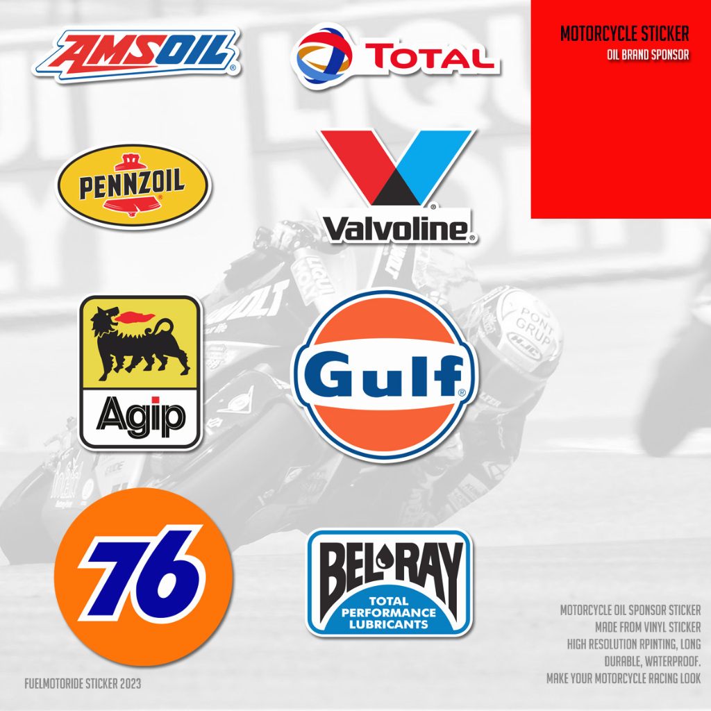 Jual Sticker Racing Oil Sponsor Oli Motor Katalog 03 cbr zx25 R15 aerox ...