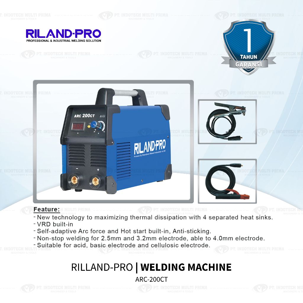Jual Riland-Pro ARC 200CT Welding Machine 1 Phase 170 Ampere Garansi ...