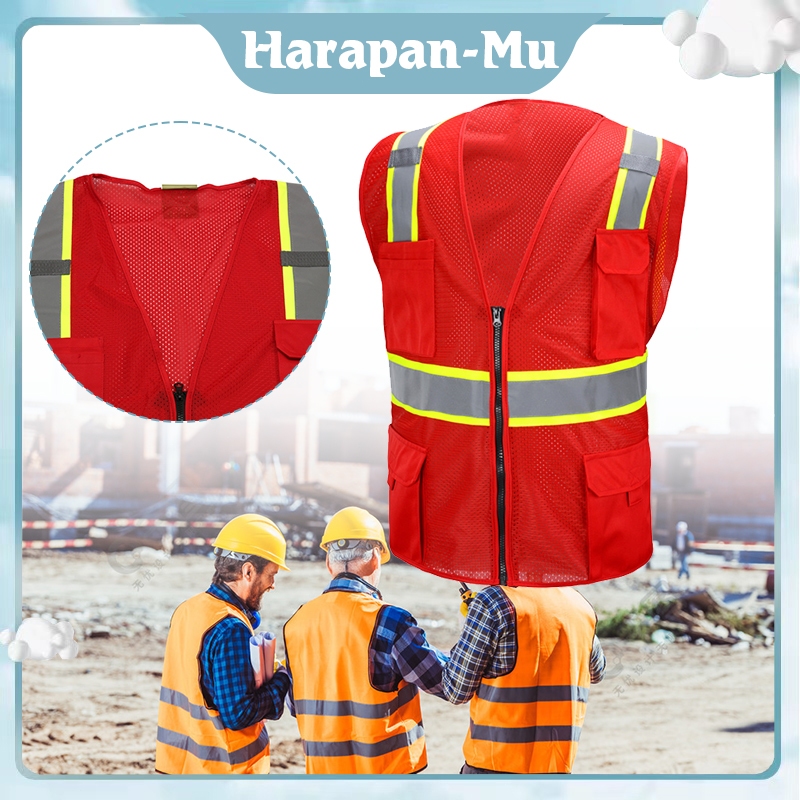 Jual Rompi Safety Jaring Rompi Reflektif Rompi Kerja Lapangan Outerwear ...