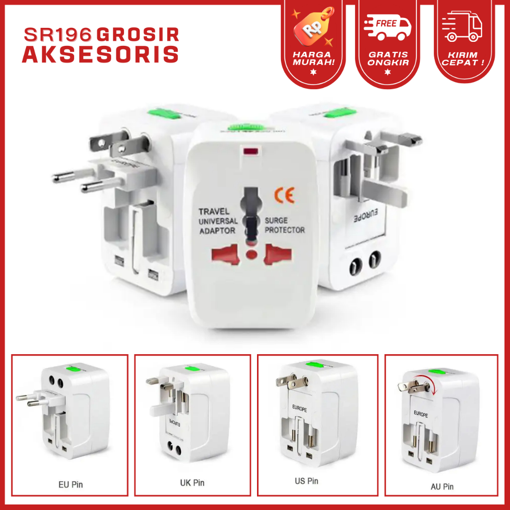 Jual Adaptor Travel Internasional Universal Colokan Listrik Luar Negri ...