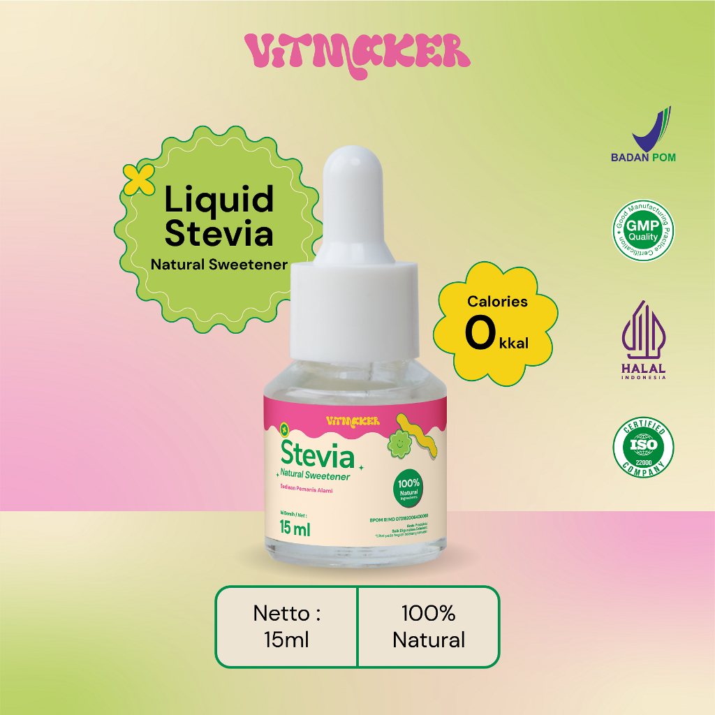 Jual Vitmaker Liquid Stevia Pemanis Alami (pengganti gula dengan 0 ...