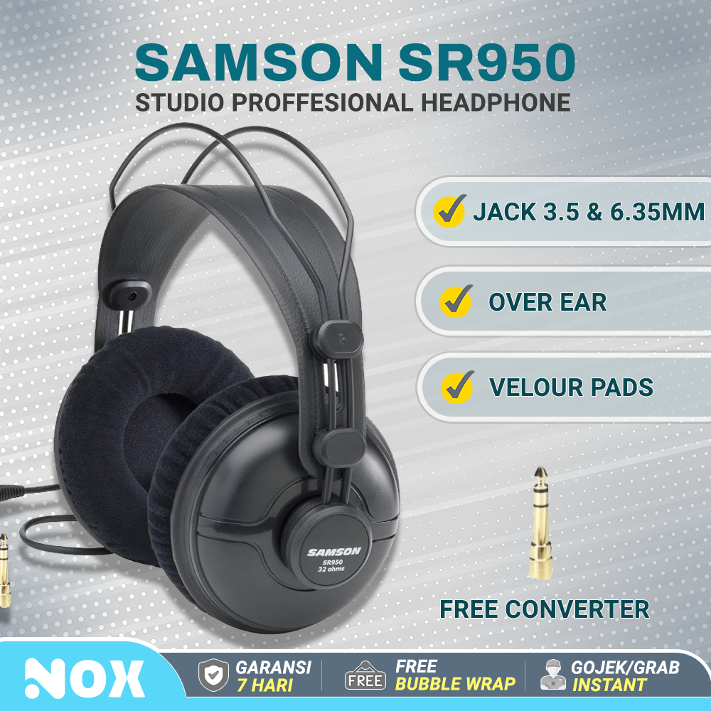 Jual Headphone Samson SR950 profesional studio rekaman Bass sound ...