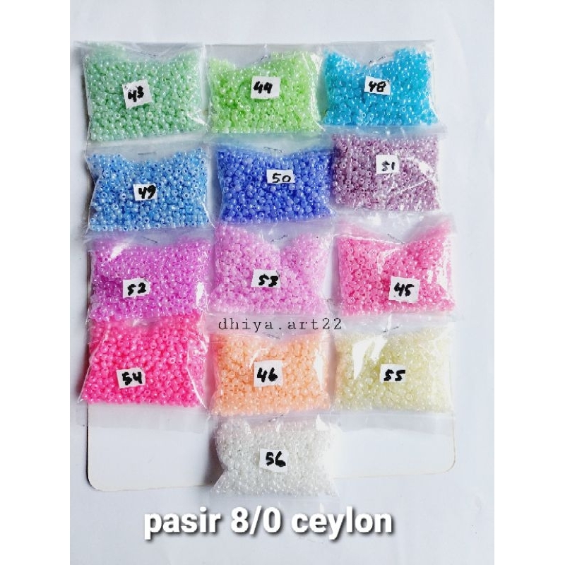Jual 20 gram payet pasir 8/0 ceylon dan bening (3mm) | Shopee Indonesia