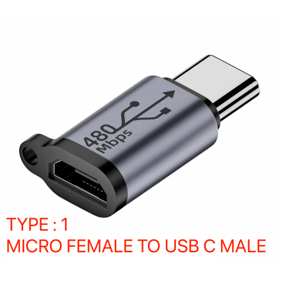 Jual Adaptor Adapter Converter Lightning, MICRO USB, USB Type C, Mini USB Female To USB Type C ...