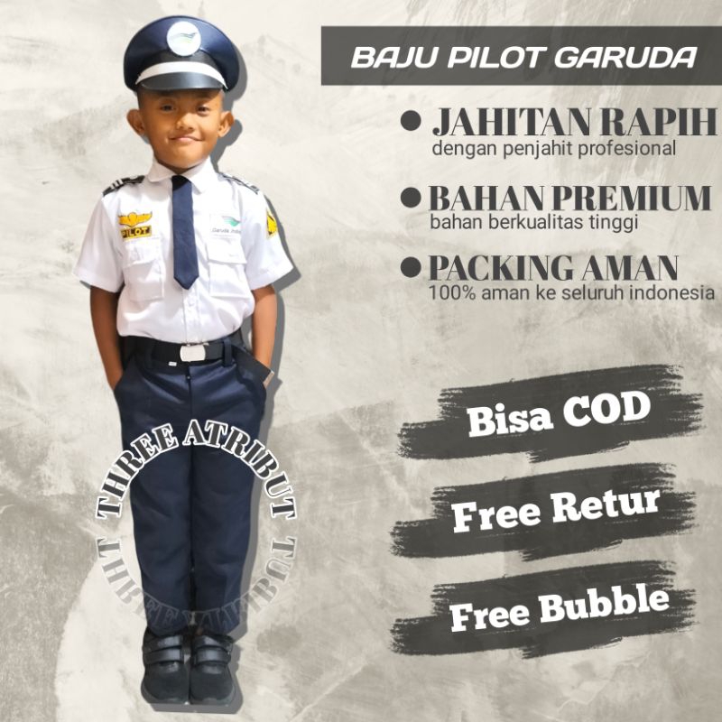 Jual Baju Pilot Garuda Indonesia Anak Laki Laki Perempuan Seragam ...