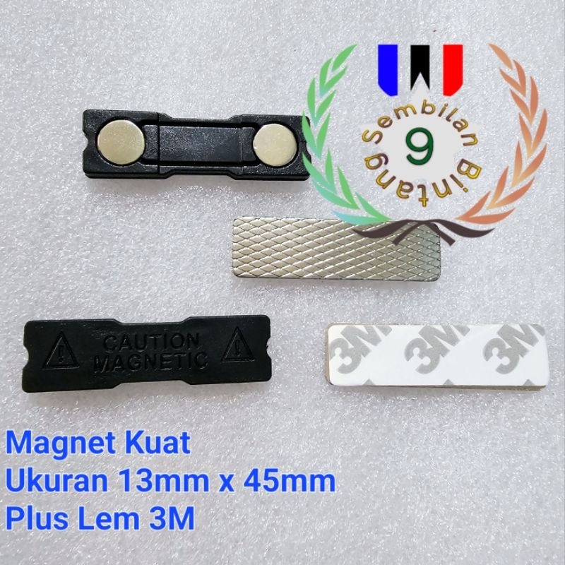 Jual Magnet Papan Nama Magnet Nama Dada Magnet Plastik 13mm x 45mm ...