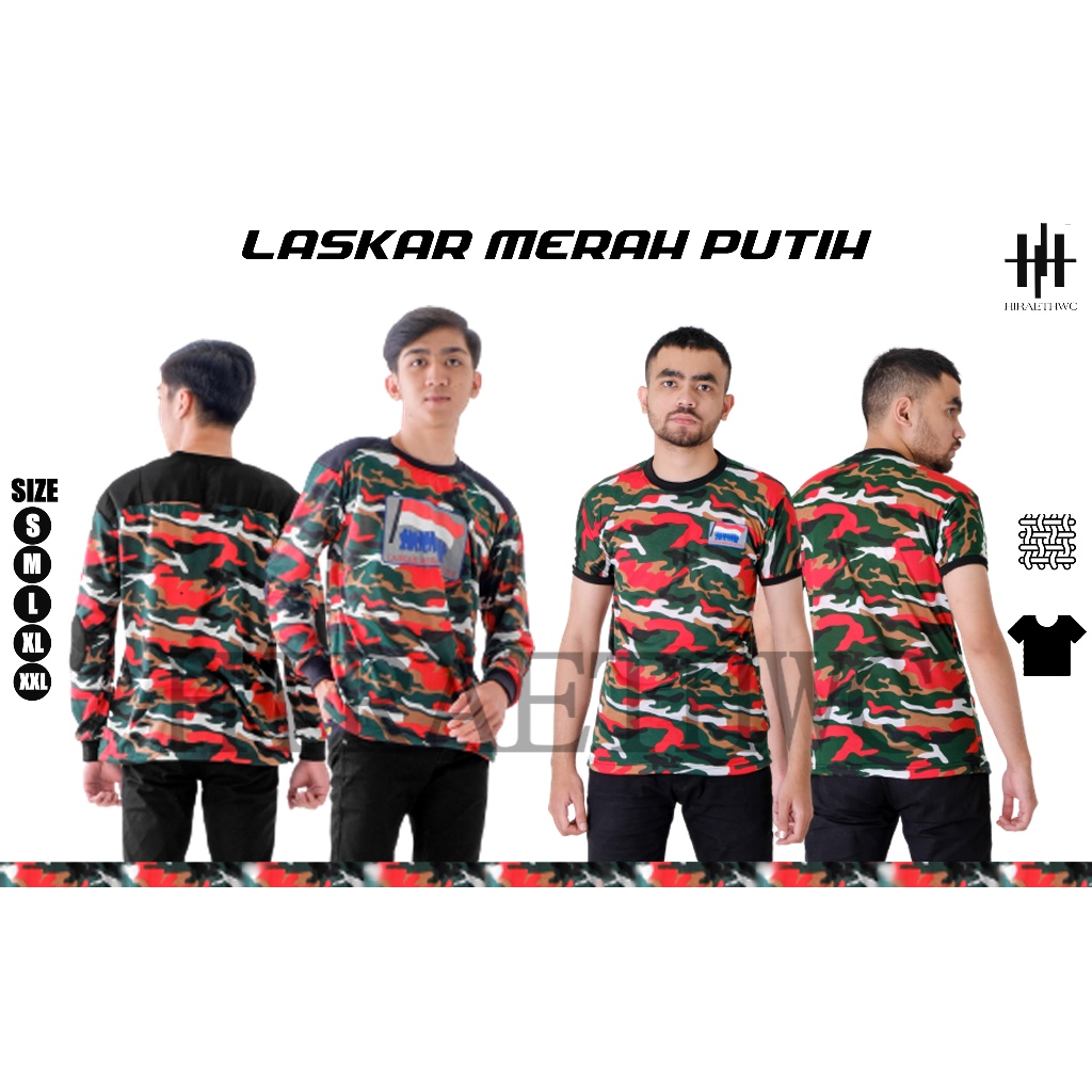 Jual KAOS LASKAR MERAH PUTIH/BAJU PENDEK LMP/BAJU KAOS LAPANGAN LMP ...