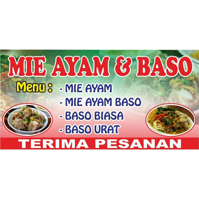 Jual spanduk mie ayam baso ukuran variasi | Shopee Indonesia