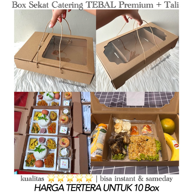 Jual Kotak Nasi Premium Sekat Tebal dengan Tali Box Catering Premium ...