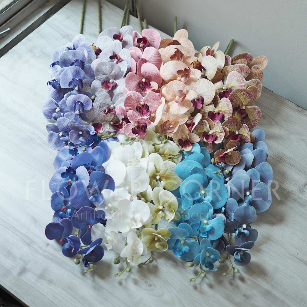 Jual Bunga Artificial Anggrek Phalaenopsis Semi Latex Bold Colors ...