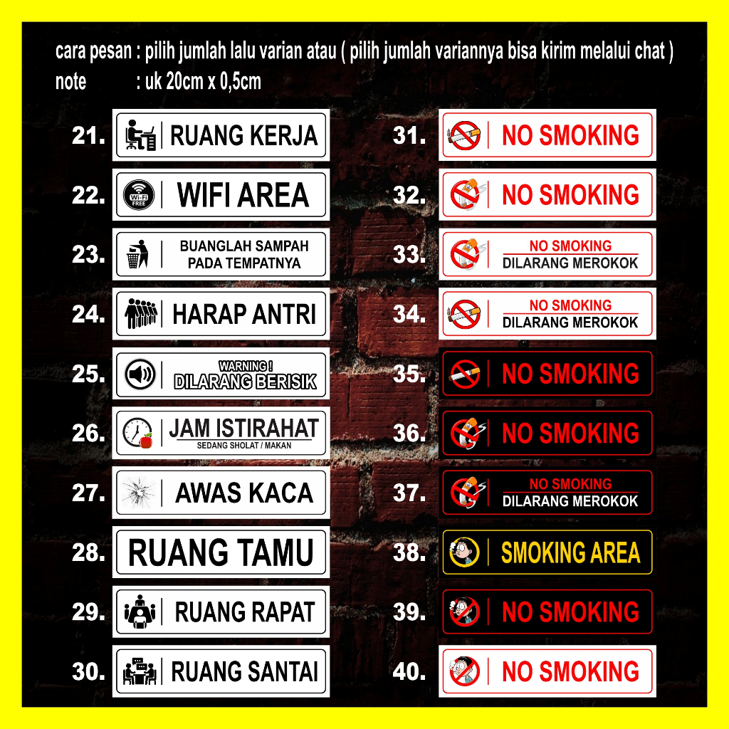 Jual Signage Stiker Tebal Stiker Rambu Stiker Himbauan Stiker Perhatian ...