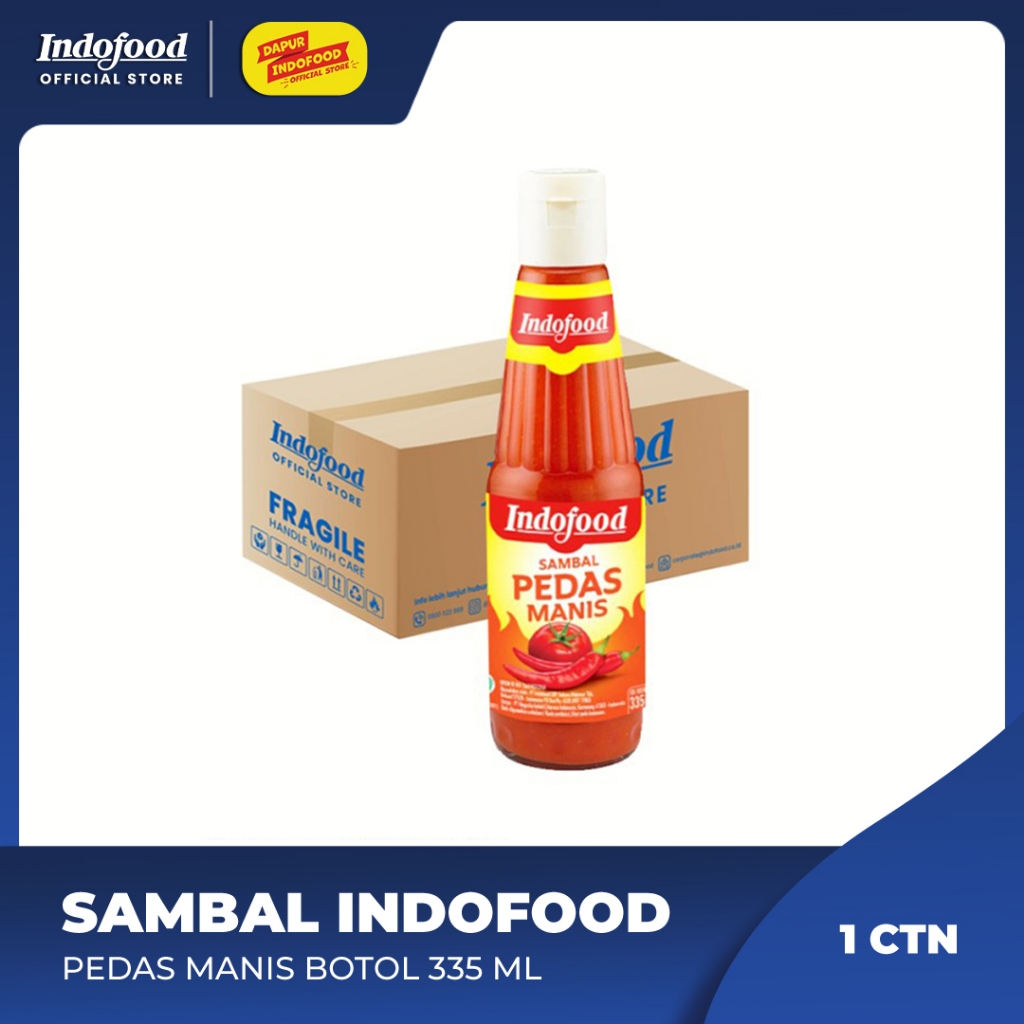 Jual 1 ctn - Sambal Indofood Pedas Manis Botol 335 ml | Shopee Indonesia