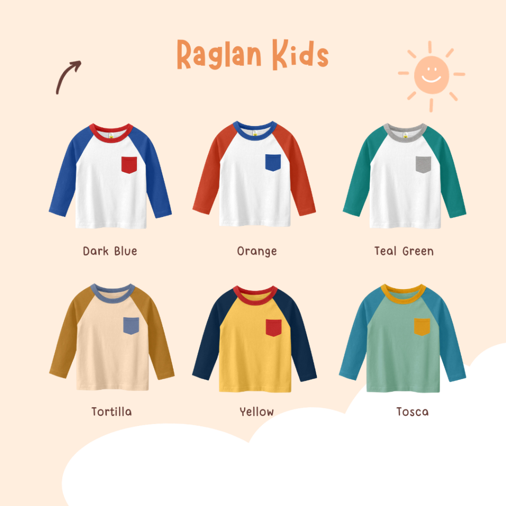 Jual Yobebee Kaos Raglan Anak Laki Laki Usia 2 4 6 8 10 Tahun Baju Kaos ...