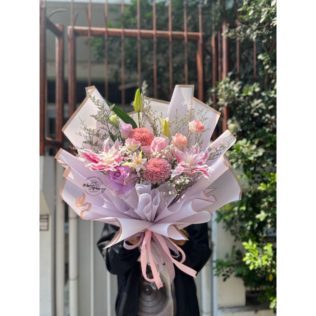 Jual FRESH LILY BOUQUET LARGE SIZE - Buket Bunga Asli Buket Segar Buket ...
