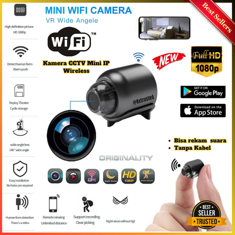 Jual Kamera CCTV Mini Tanpa Kabel IP Wireless Night Vision Full HD ...