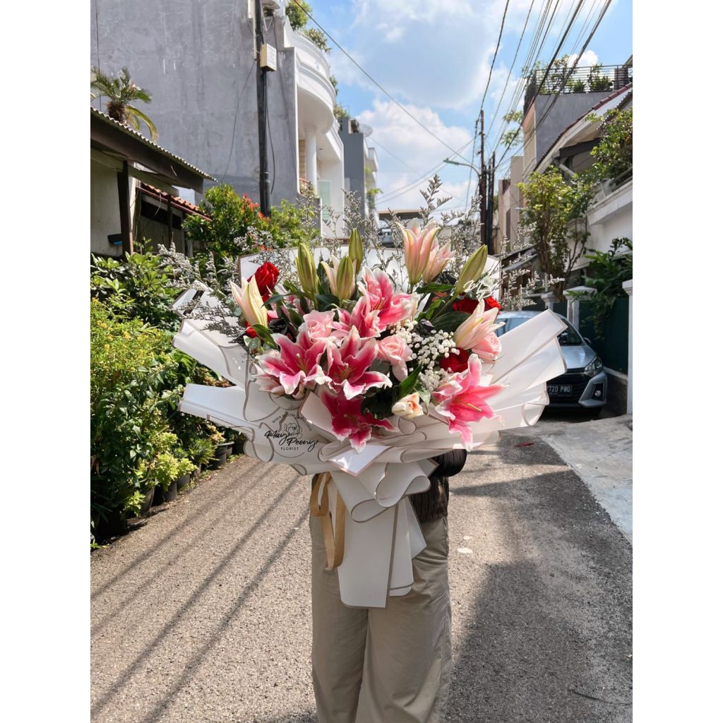 Jual FRESH LILY BOUQUET EXTRA LARGE SIZE - Buket Bunga Asli Buket Segar ...