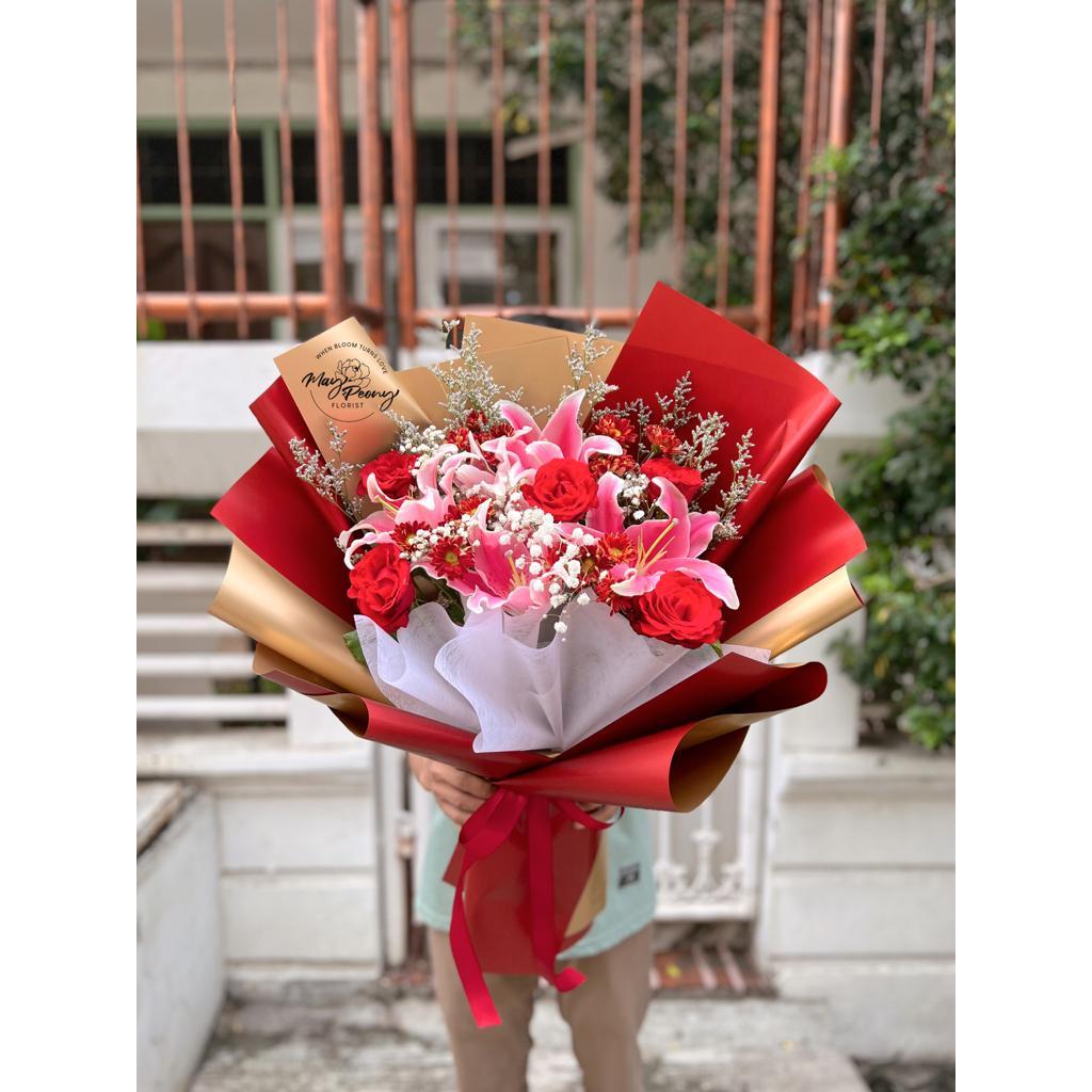Jual FRESH LILY BOUQUET LARGE SIZE - Buket Bunga Asli Buket Segar Buket ...