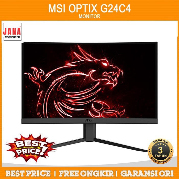 Jual LED MSI OPTIX G24C4 24" SINGLE CURVE 144HZ GAMING MONITOR | Shopee ...