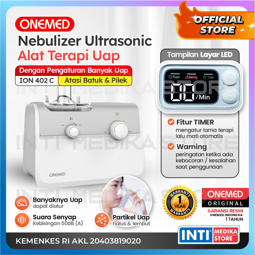 Jual ONEMED - Nebulizer Ultrasonic ION 402C | Alat Terapi Uap Batuk ...