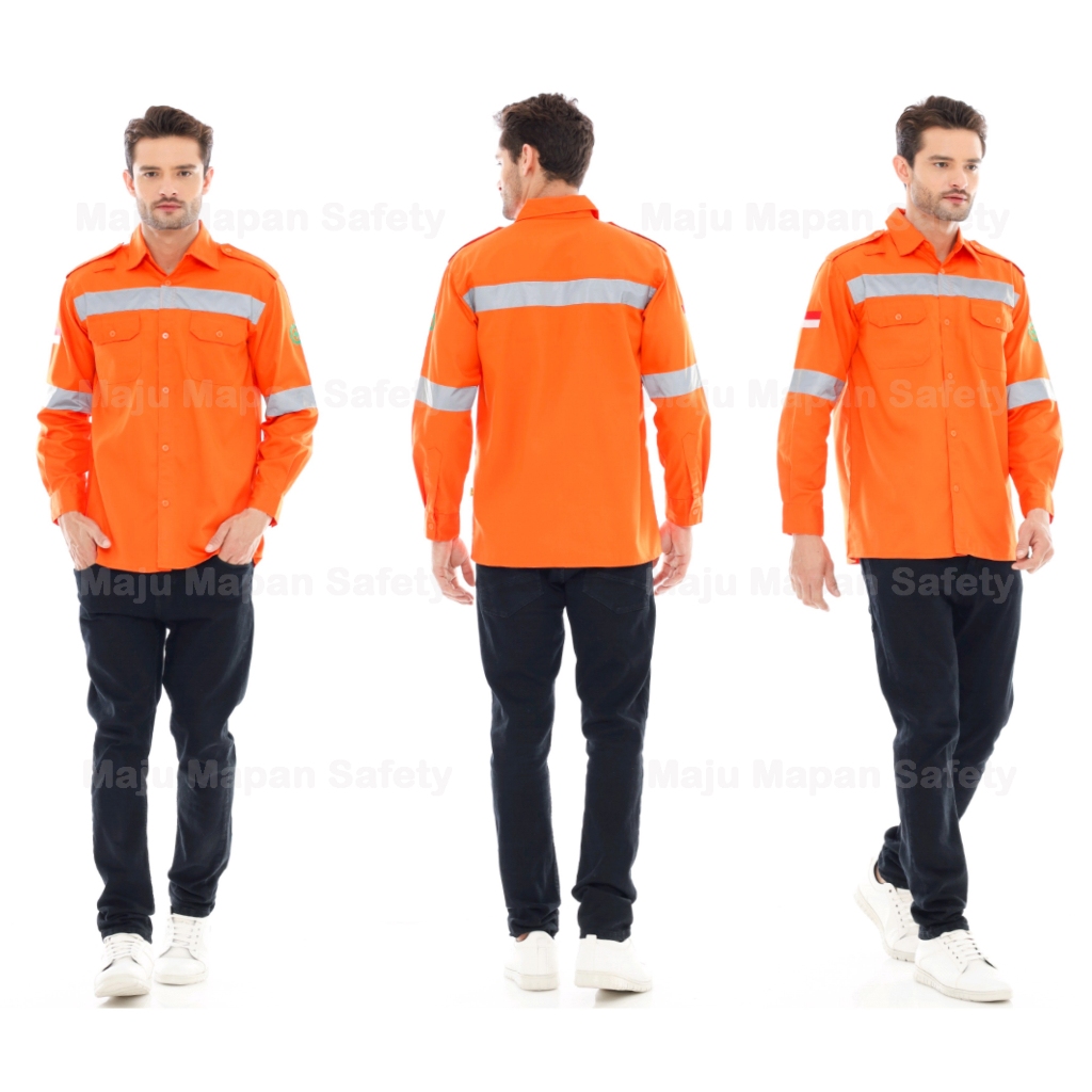 Jual Wearpack Safety Baju Kerja Lapangan Lengan Panjang Merk ATX Orange ...