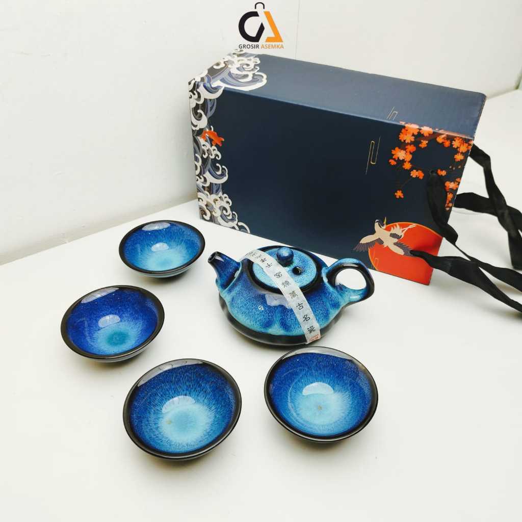 Jual CHINESE TEA POT set Teko Teh China Cangkir Keramik Set 4CUP dan 6 ...