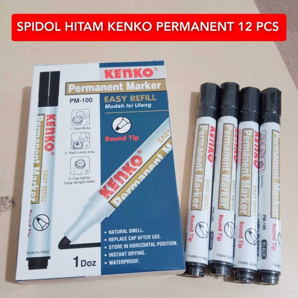 Jual SPIDOL HITAM KENKO PERMANENT MARKER PM 100 PM100 ORIGINAL HARGA ...