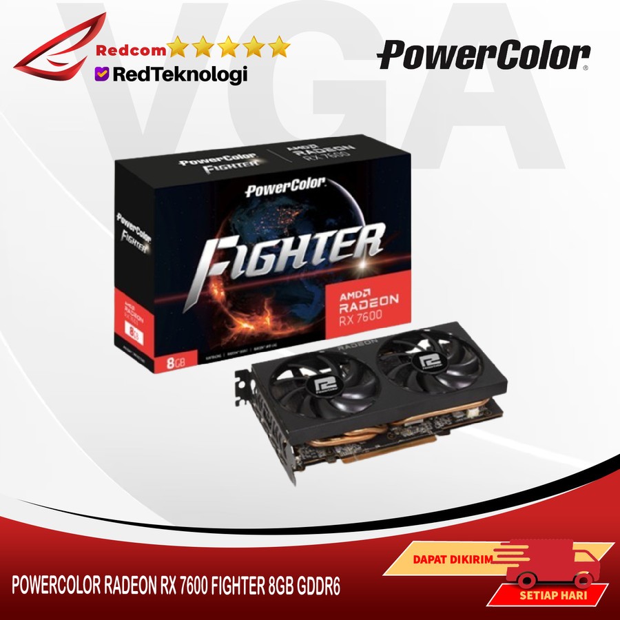 Jual POWERCOLOR Fighter AMD Radeon RX 7600 8GB GDDR6 | Shopee Indonesia