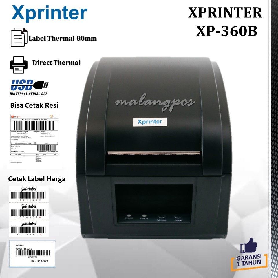 Jual Printer Barcode Thermal Xprinter XP 360B XP-360B 80Mm USB Label ...