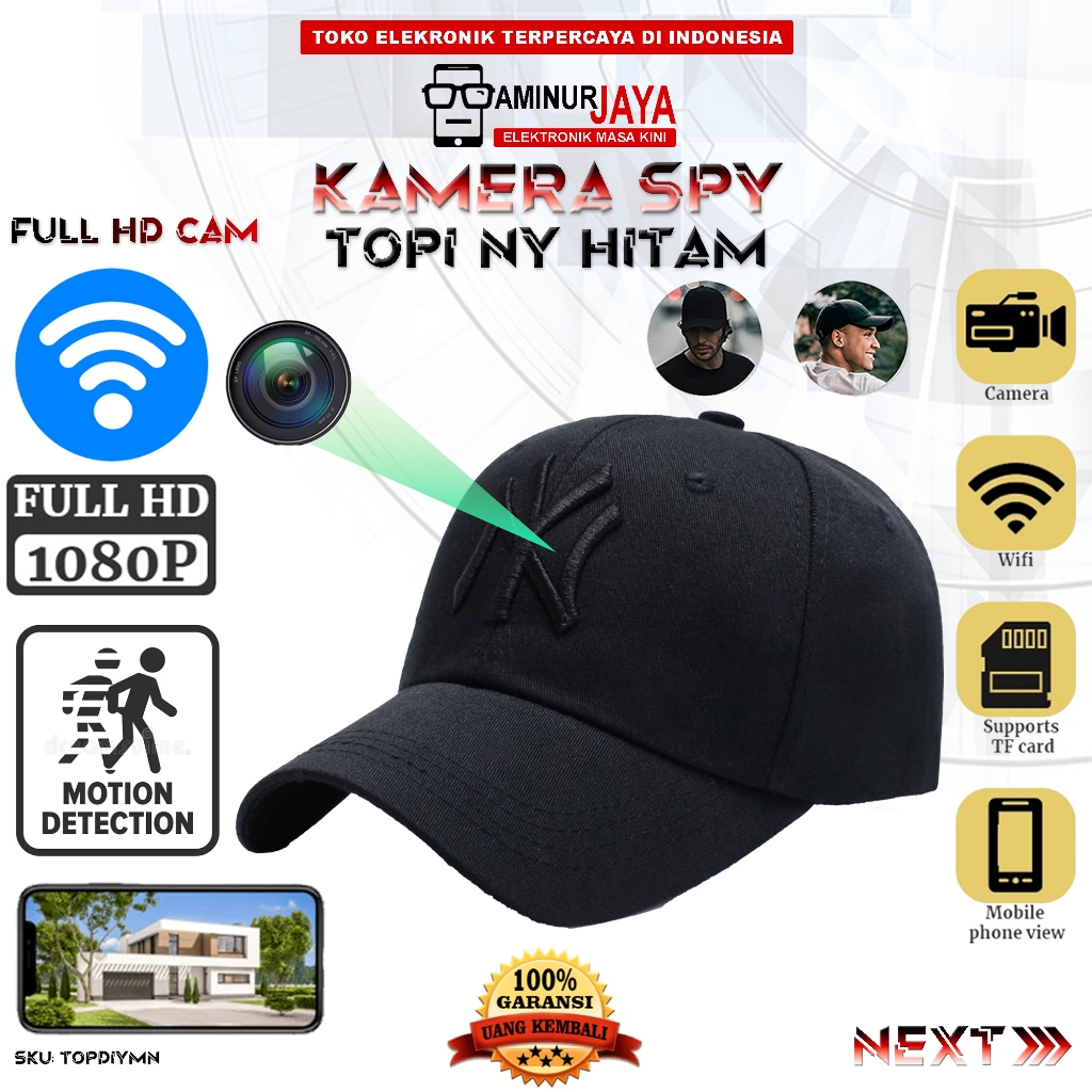 Jual Kamera Perekam Vidio Audio Poto IP Camera Topi Wifi Memory 8gb ...