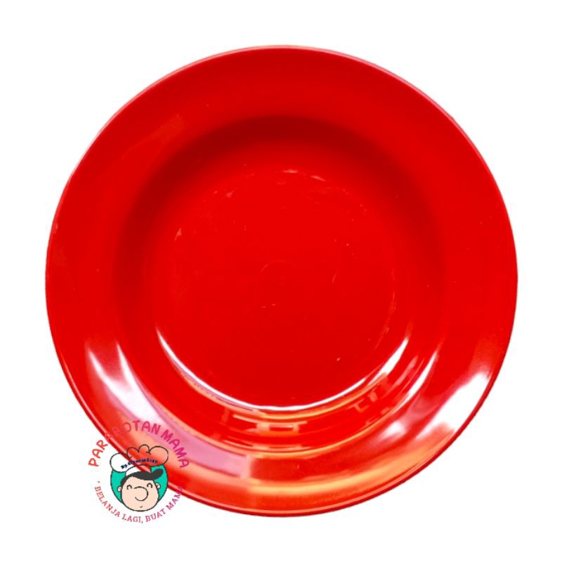 Jual PIRING MAKAN BULAT 9 INCH MELAMIN KHUSUS MERAH || PIRING CANTIK ...