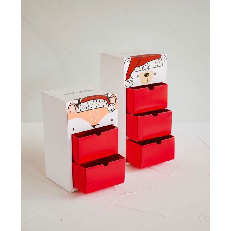Jual (min 5 pcs) kotak natal laci, christmas hampers drawer box, dus ...