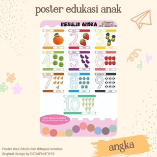 Jual POSTER ANGKA EDUKASI ANAK TK PAUD UNTUK BELAJAR MURAH BY ...