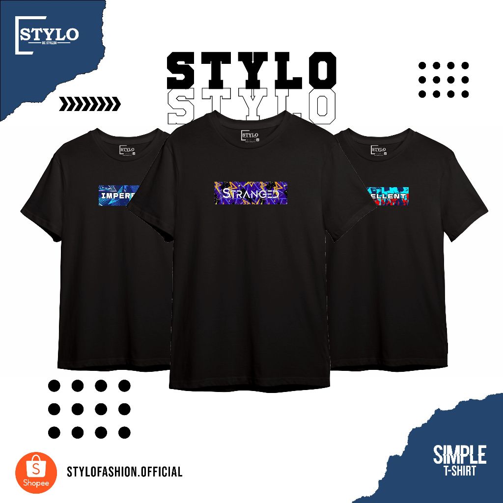 Jual STYLO T-Shirt | Kaos Distro Simple Text | Kaos Pria Sablon Tulisan ...