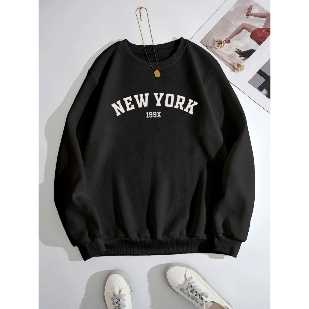 Jual Sweater Basic Wanita Newyrok Switer Crewneck Oblong Remaja Dewasa ...