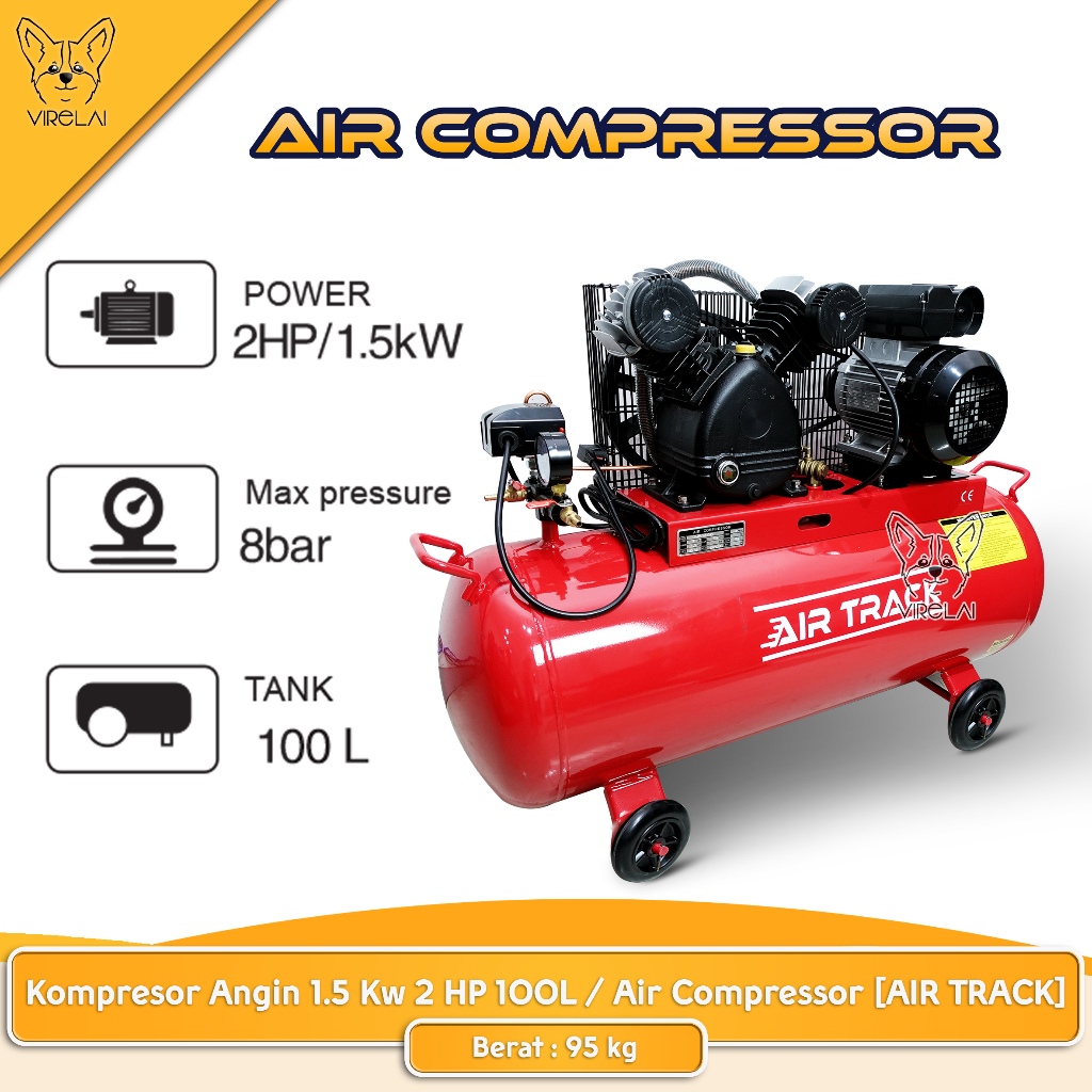 Jual Kompresor Angin 2HP 1.5 KW 100L / Air Compressor Kompressor ...