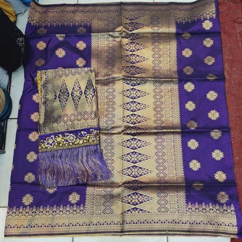 Jual Kain Songket Palembang Dengan Selendang Premium/Kain Songket Rok dan selendang | Shopee ...