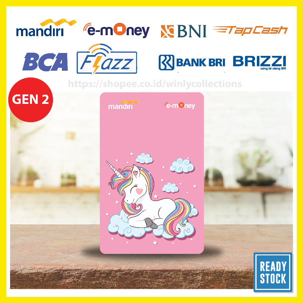 Jual KARTU EMONEY E TOLL UNICORN ANIME DESIGN RAINBOW CUTE MANDIRI ...