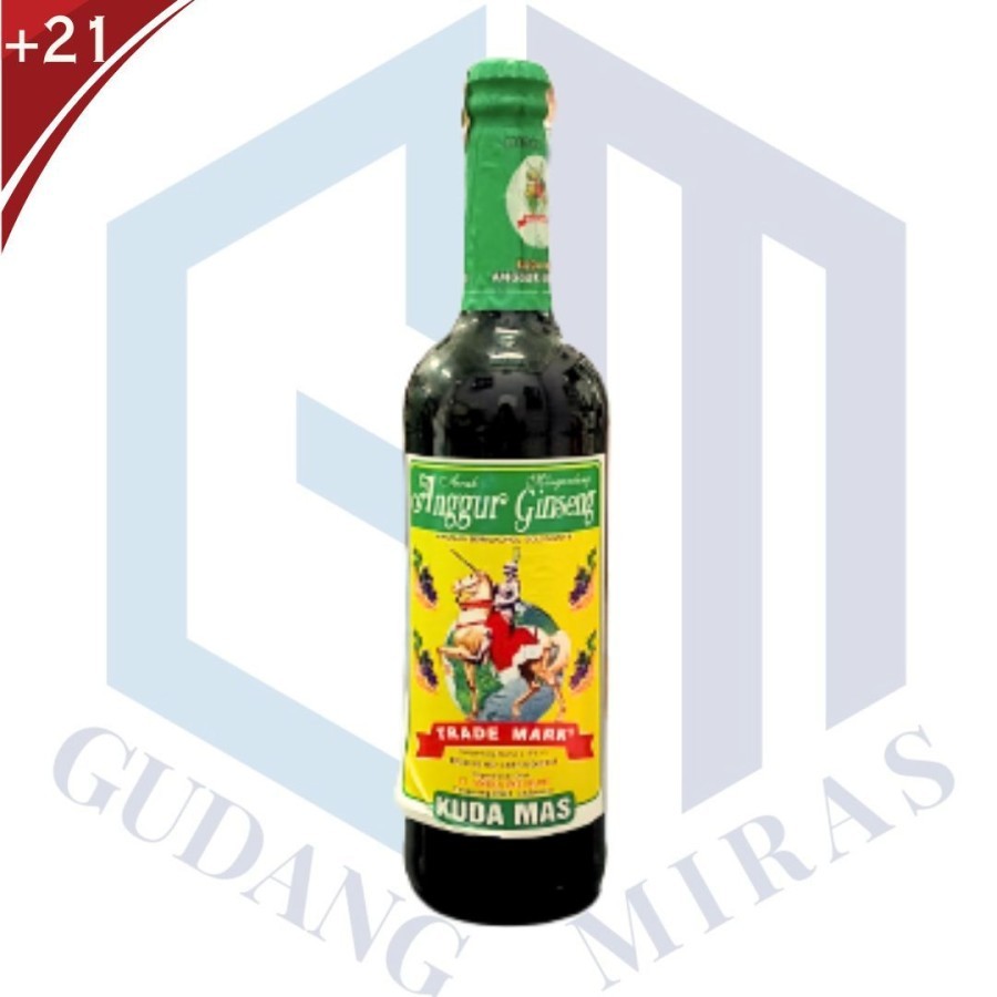 Jual KUDAMAS ANGGUR MERAH GINSENG BOTOL 620 ml ARAK KUDA MAS BENDERA ...