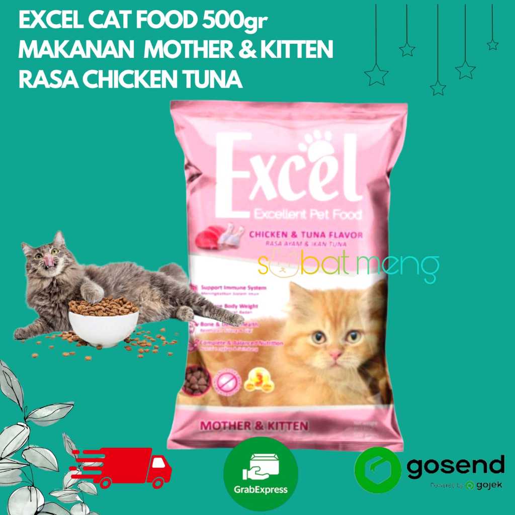 Jual EXCEL CAT FOOD 500gr MAKANAN KUCING MOTHER & KITTEN RASA CHICKEN ...