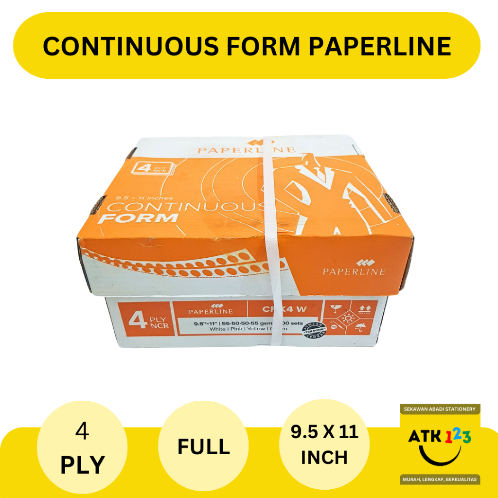 Jual Continuous Form Paperline Uk. 9,5" x 11" Rangkap 4 (4 Ply ...