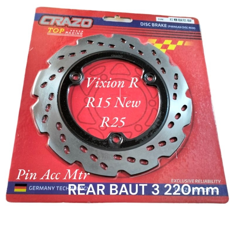 Jual Piringan Disc Cakram Belakang 220mm Standar R15 V2 V3 V4 R25 ...