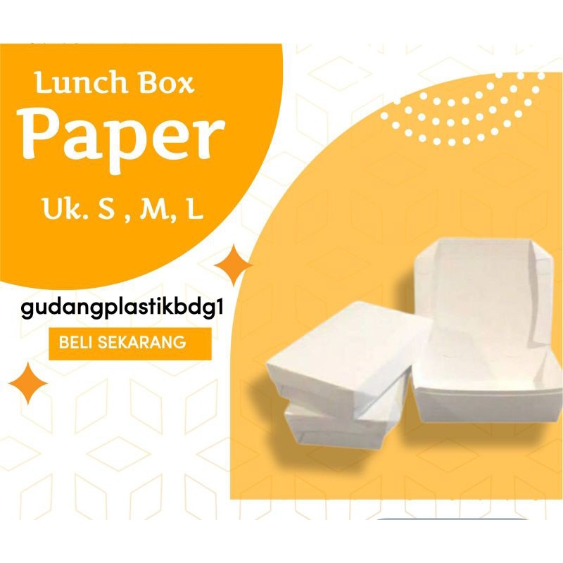 Jual Kotak makan Paper Lunch Box Kraft Putih POLOS / Lunch Box Paper S ...