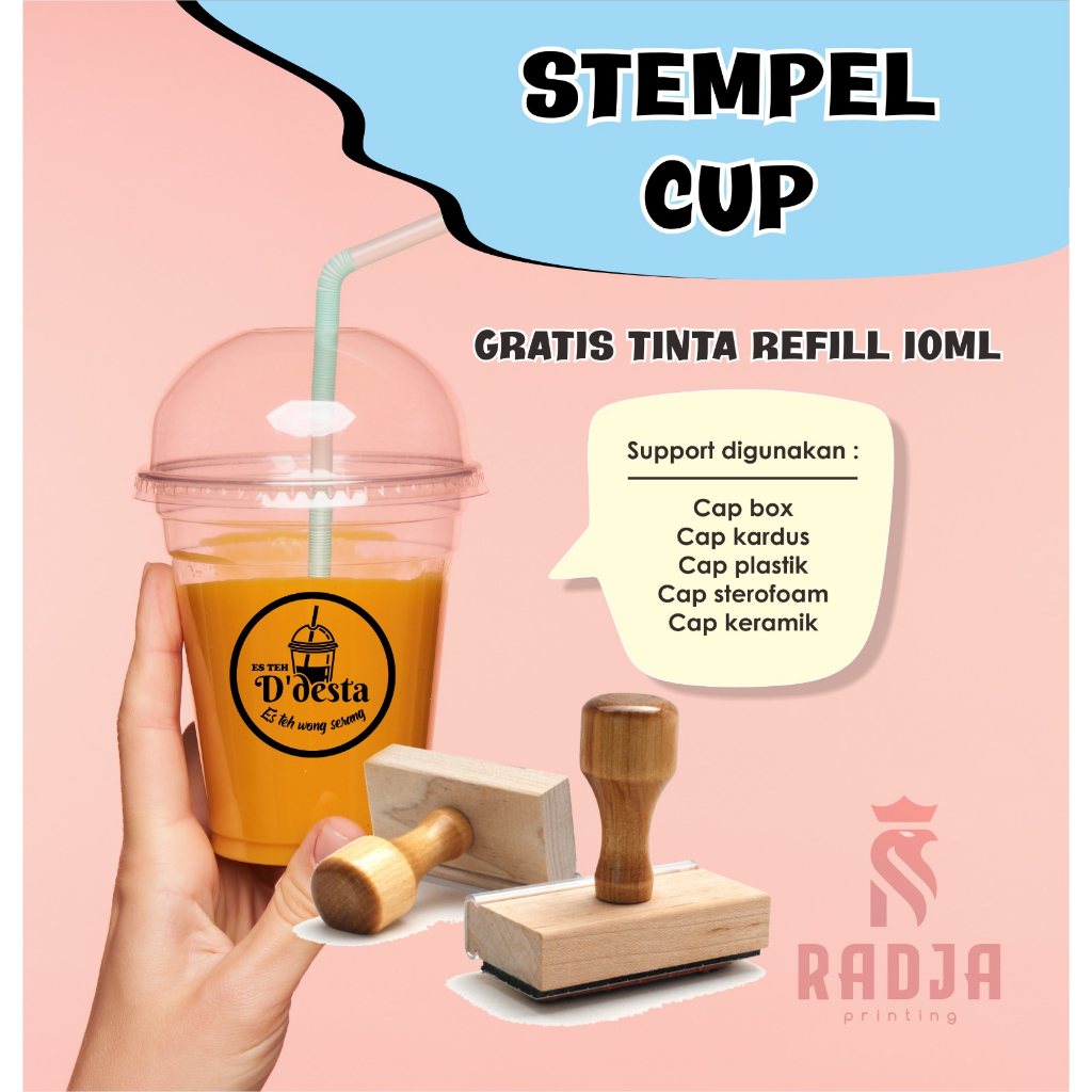 Jual STEMPEL CUP GELAS PLASTIK PERMANEN / STEMPEL KARDUS / SETEMPEL ...