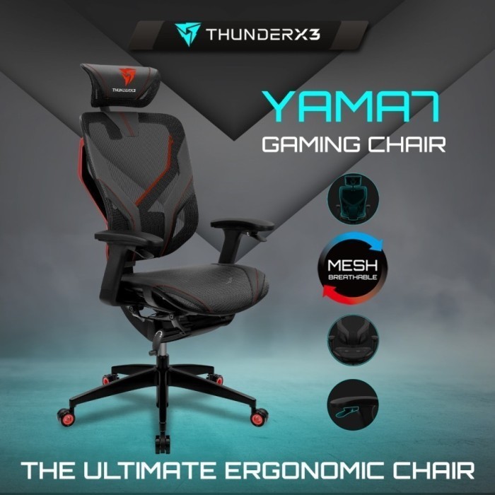 Jual THUNDERX3 YAMA 7 BLACK Ergonomic Gaming Chair | Shopee Indonesia