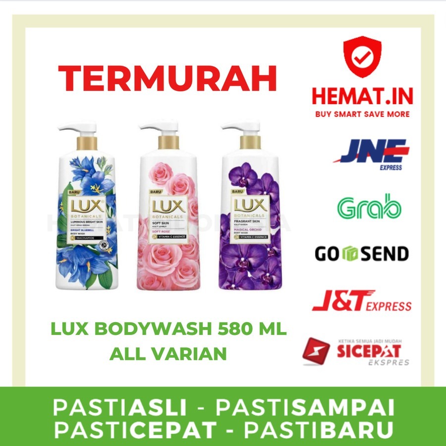 Jual LUX BOTANICAL BODY WASH SABUN MANDI CAIR 580ML PUMP BOTOL 580ML ...