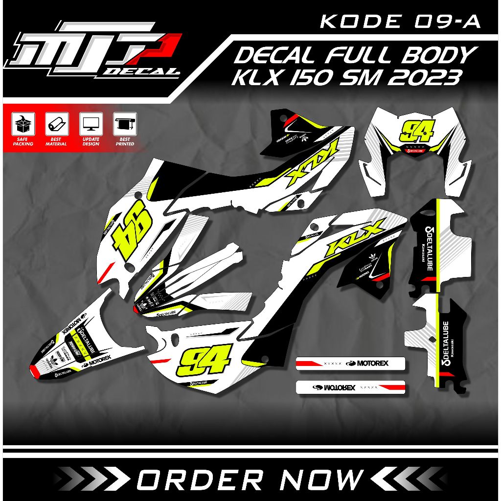 Jual Stiker Decal KLX 150 SM Full Body Terbaru 2023 Custom Super Glossy MTP DECAL Kode 10 ...