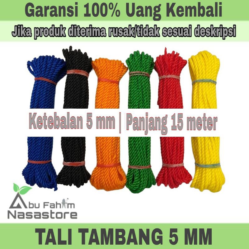Jual TALI TAMBANG PLASTIK SUPER 5 MM PANJANG 15 METER | Shopee Indonesia